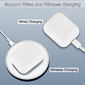OLEBAND Replacement Airpods 2 and 1 Charging Case,Easy to Pair Your Air pods 1st and 2nd Generation Earbuds with Pairing Button,Support Wired and Wireless Charging,iPods Gen 2 and 1,1 Year Warranty