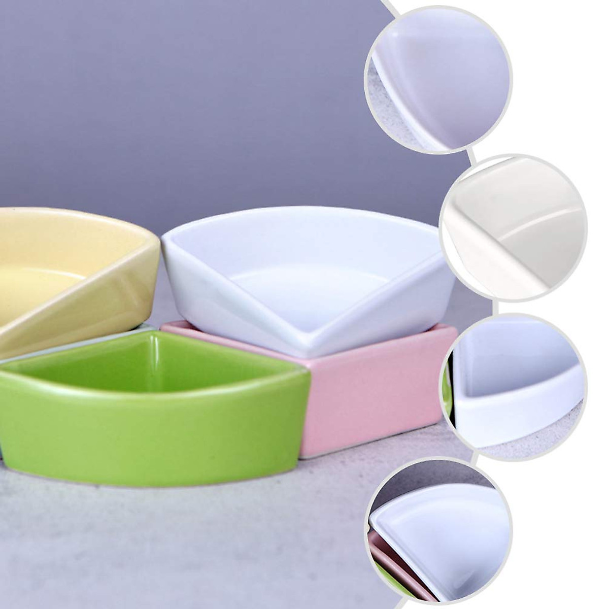 1pc Hamster Feeding Bowl Triangle Hamster Drinking Bowl Food Bowl Hamster Food Feeder Pet Supplies Hamster Bowl Ceramics Bowl Feeding Basin