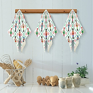 VIGTRO Christmas Winter Nutcrackers Kitchen Towels Super Absorbent,Premium Xmas Soldier Dish Cloths Towels,Washable Fast Drying Winter Dish Rags Reusable Cleaning Cloth 11x11 6 Pack