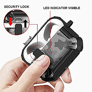 HARMARK Design for Airpods Pro 2nd Generation Case Cover 2023, Shockproof AirPods Pro 2 Case for Men Women with Lock and Carabiner, Full Body Protection Cover for Air Pods Pro 2, Camouflage Grey