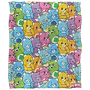 Care Bears Blanket, 50" x 60" Very Many Bears Pattern Silky Touch Super Soft Throw Blanket