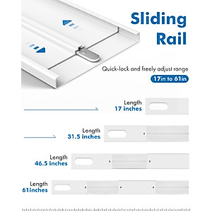 KGDJS Portable AC Window Kit, Universal Portable Air Conditioner Window Kit with AC Seal Panel, Adjustable Sliding AC Window Vent Kit for Vertical/Horizontal Window, Fit for 5.0" Exhaust Hose