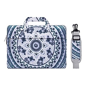 MOSISO Laptop Shoulder Bag Compatible with MacBook Air/Pro, 13-13.3 inch Notebook, Compatible with MacBook Pro 14 inch M3 M2 M1 Chip Pro Max 2023-2021, Polyester Briefcase Sleeve Mandala MO-MDL006