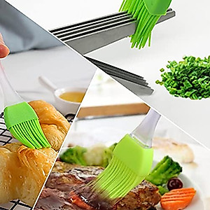 Herb Scissors with 5 Blades and Cover, Herb Stripper Tool Kit, Vegetables Potato Fruits Peeler, 3 Stainless Kitchen Gadget Set Cutter Chopper with Cleaning Combs, Graters