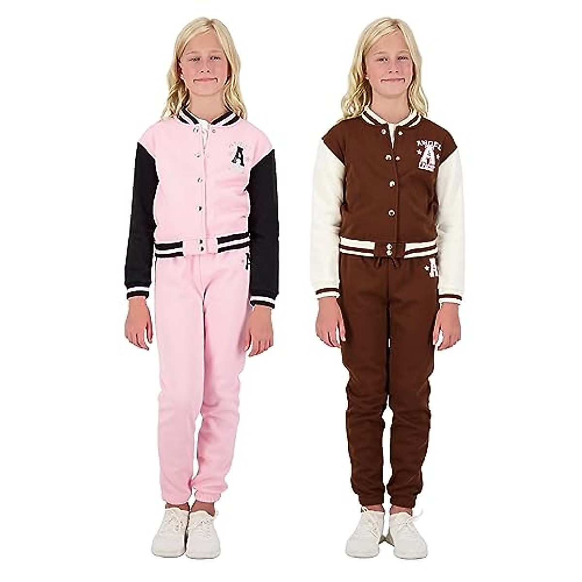 Star Ride Sweet Butterfly Girls 4-Piece Fleece Active Hoodie and Athletic Jogger Sweatpants and Sweatshirt Kids Clothing Set