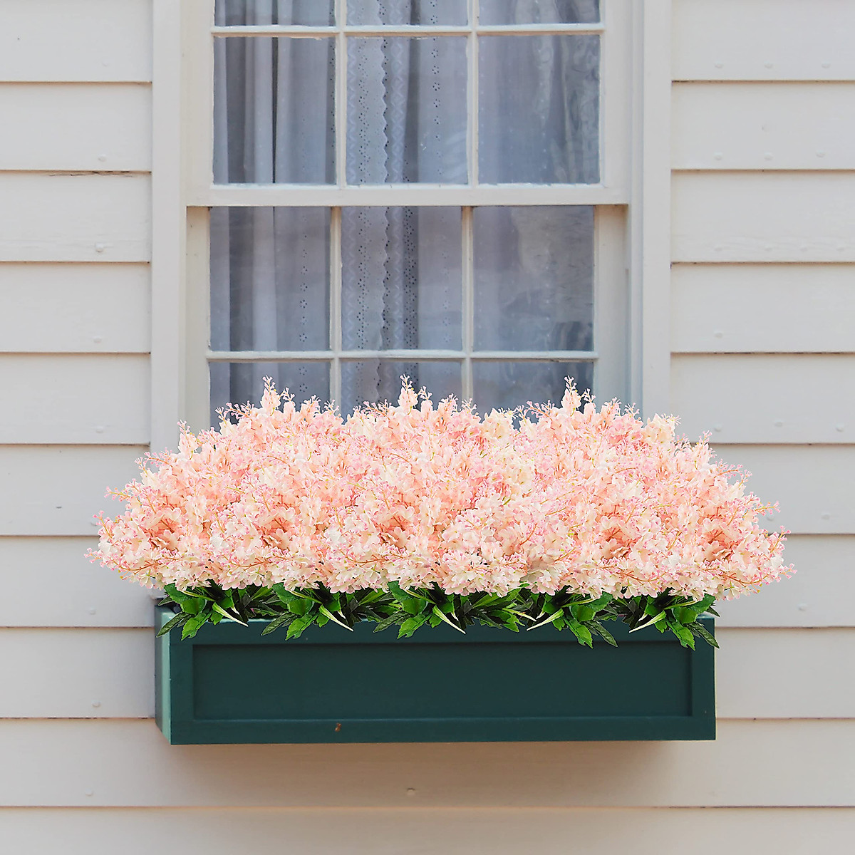 Uieke 4Pcs Artificial Flowers Wisteria Bundle Fake Flowers Silk Floral Bouquet Arrangements for Home Wedding Party Garden Fences Decor Light Pink