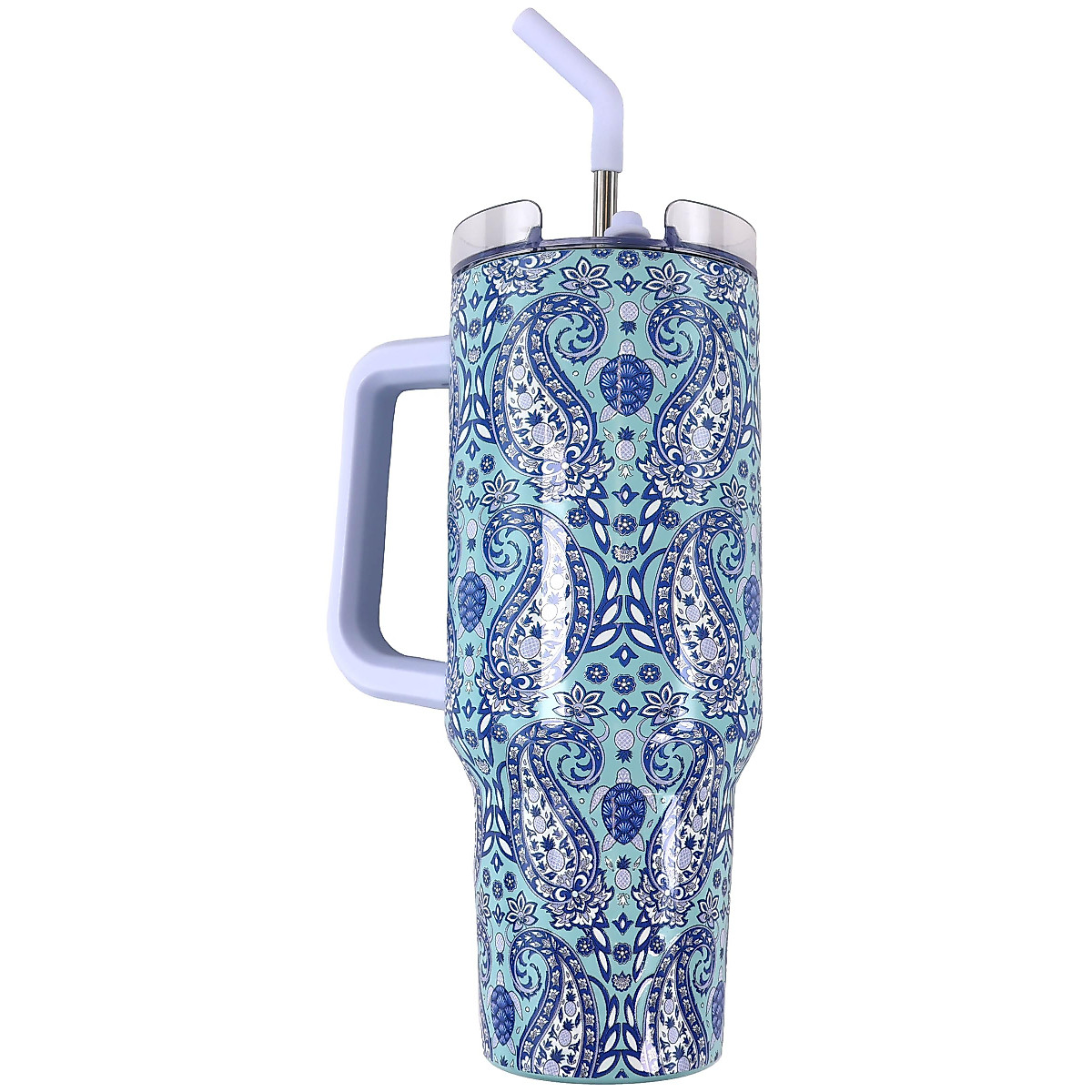 Simply Southern | 40 oz Tumbler with Straw and Lid | Insulated Cup Reusable Stainless Steel Water Bottle Travel Mug Cupholder Friendly | Gifts for Women (Paisley 40 oz)