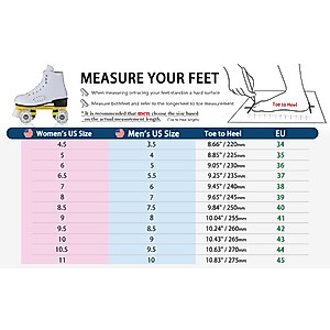 Ugboiu Roller Skates for Women and Men, Derby Roller Skates with 4 Shiny Wheel, Classic Double-Row Roller Skates for Indoor and Outdoor