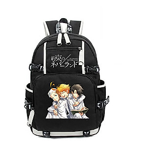 ISaikoy Anime The Promised Neverland Backpack Bookbag Laptop Bag Shoulder Bag Daypack School Bag 11