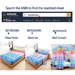 Mengersi Rainbow Duvet Cover Set Twin Size for Girls Cloud Sky Pink Blue Comforter Cover Bedding Set with Zipper Closure (1 Duvet Cover +1 Pillow Sham)