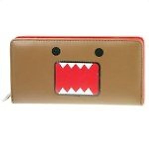 Cute Domo Pattern Soft Leatherette Long Wallet Purse with Coin Bag(Brown)