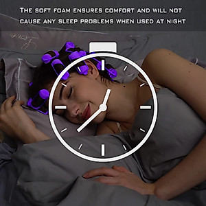 Amzpus 36 Pieces Foam Sponge Hair Rollers - Purple (2.8x0.98inch), Hair Styling Curlers for Hair