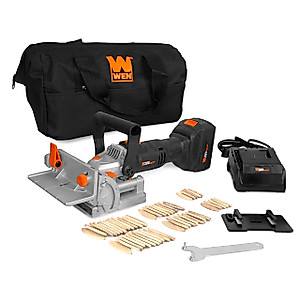 WEN Cordless Plate and Biscuit Joiner Kit with 20V Max 4.0Ah Battery and Charger (20648)