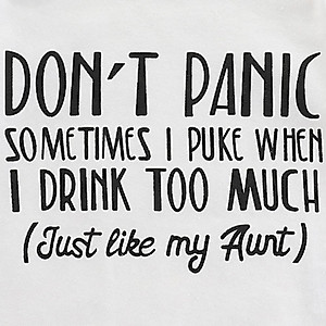 Baby Boys Girls Romper Summer Clothes Kids Jumpsuit Playwear Don't Panic Letter Printed Infant Aunt Onesies Outfits Gift White,70/3-6M