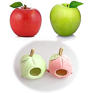 SHANGHh Apple Shape Hammock Squirrel/Hedgehog/Chinchilla Winter Warm House Bird and Hamster Hammock Cage Accessories fit for Guinea Pig ect (Pink)