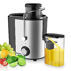 Juicer, Bagotte Centrifugal Juicer, 65mm Wide Feed Chute Juicer Machines for Whole Fruit and Vegetable, High Juice Yield Dual-Speed Juice Extractor with 304 Stainless Steel, BPA-Free, Easy to Clean