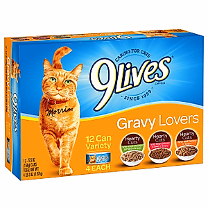 9Lives Gravy Favorites Wet Cat Food Variety Pack, 5.5oz Cans