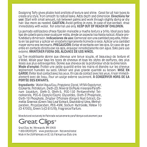 GREAT CLIPS Solutions Designing Taffy 3.4oz | Styling Cream | Pliable Hold with High Shine | Works in Dry or Wet Hair