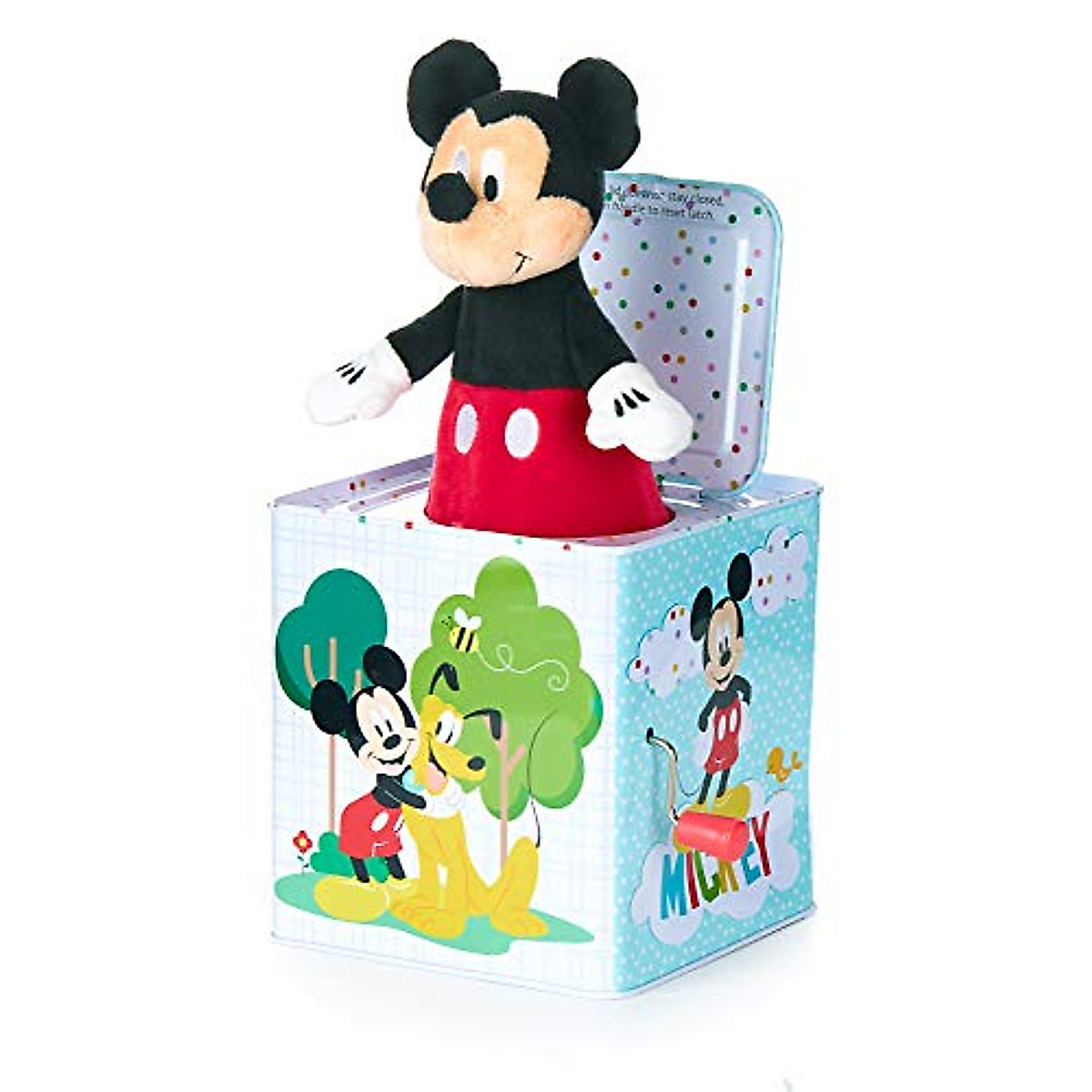 KIDS PREFERRED Disney Baby Mickey Mouse Jack in The Box Musical Toys for Babies and Toddlers, Plays “The Mickey Mouse March” Mickey Springs Out from A Colorful Box