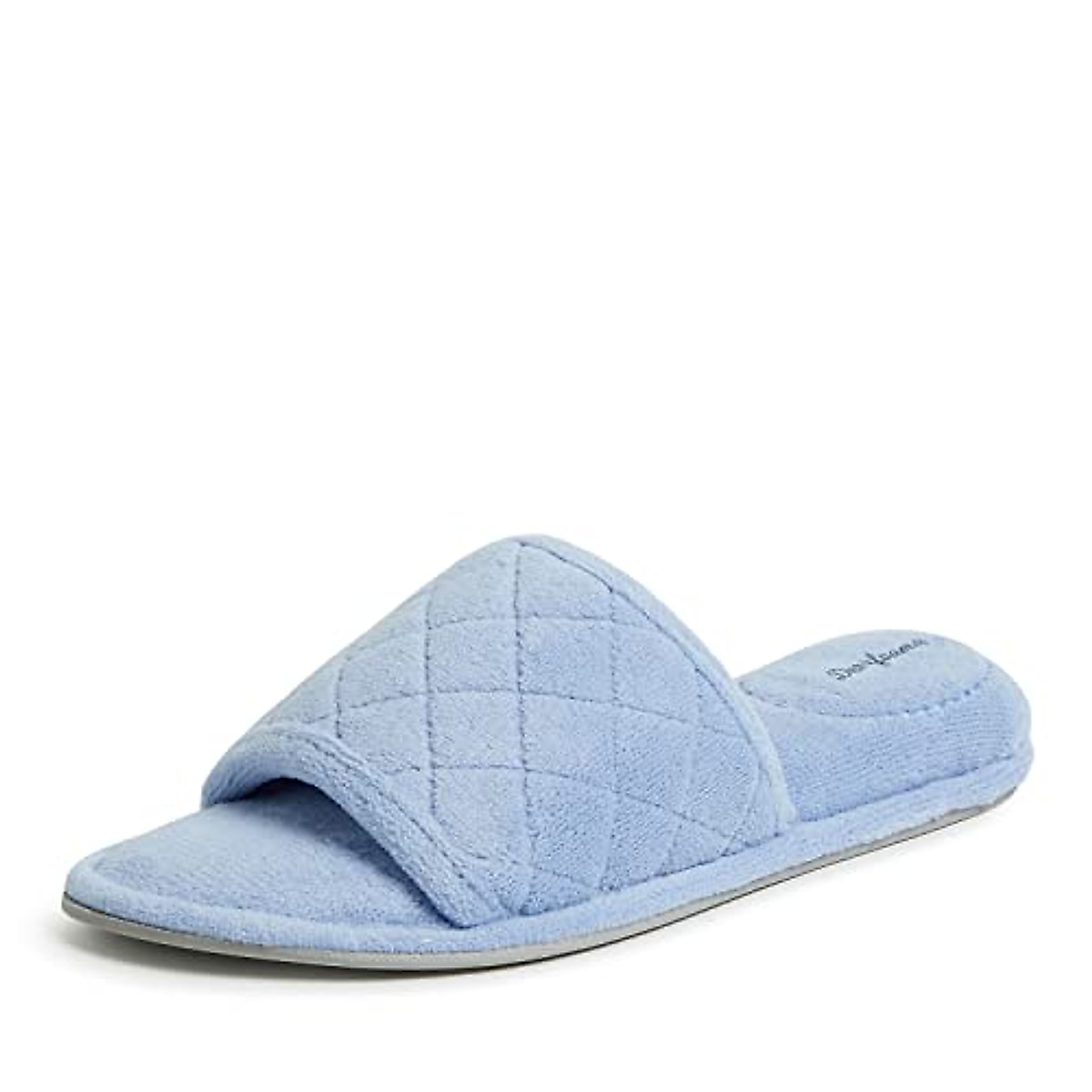 Dearfoams Women's Beatrice Side Gore Slide Slipper, Iceberg, X-Large