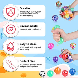 24Pack Stress Balls, Squishy Toys, Squishy Squeeze Balls Bulk Fidget Toys for Adults Squishy Balls, Stress Relief Toys, Party Favors, Birthday Gift, Goodie Bag Stuffers