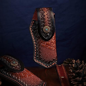 WEISUYUUS Leathers Sheath Folding Knife Pouches Leathers Knife Holsters Folding Knife Sheath Great for Camping Outdoor Activities