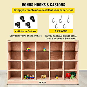 Happybuy 20-Section Cubbies for Classrooms, Cubby Storage Cabinet, Classroom Cubbies, Compartment Storage Cabinet, Classroom Furniture for Home, School, Kindergarten