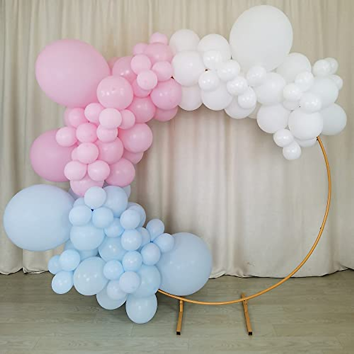 Pastel Pink Blue White Balloons Garland Kit 128 pcs 18 inch 10 inch 5 inch Latex Balloons Arch for Baby Shower Birthday Wedding Engagement Anniversary Christmas Party Decorations