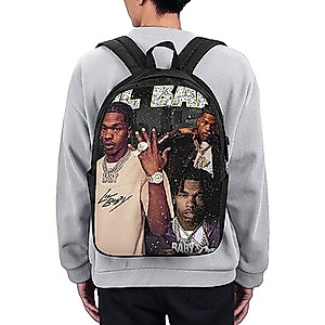 Qcosjeem Lil Rapper Singer Baby Backpack,unisex casual book bags,external usb interface,earphone cable interface,label.camping backpack suitable for office Funny usb Backpack