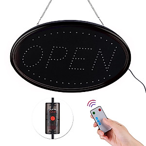 LED Open Sign, FITNATE Large 23x14 inch Business Open Sign with Remote Electric Display Sign,2 Modes Flashing & Steady Lights for Business, Shop, Bar, Hotel