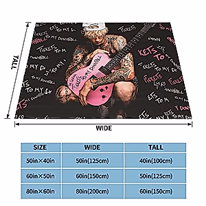 Pop Singer MGK Blanket,Soft Plush Fleece Throw Blanket, Breathable Lightweight Flannel Blankets for Sofa Bedding Living Room 50"X40"