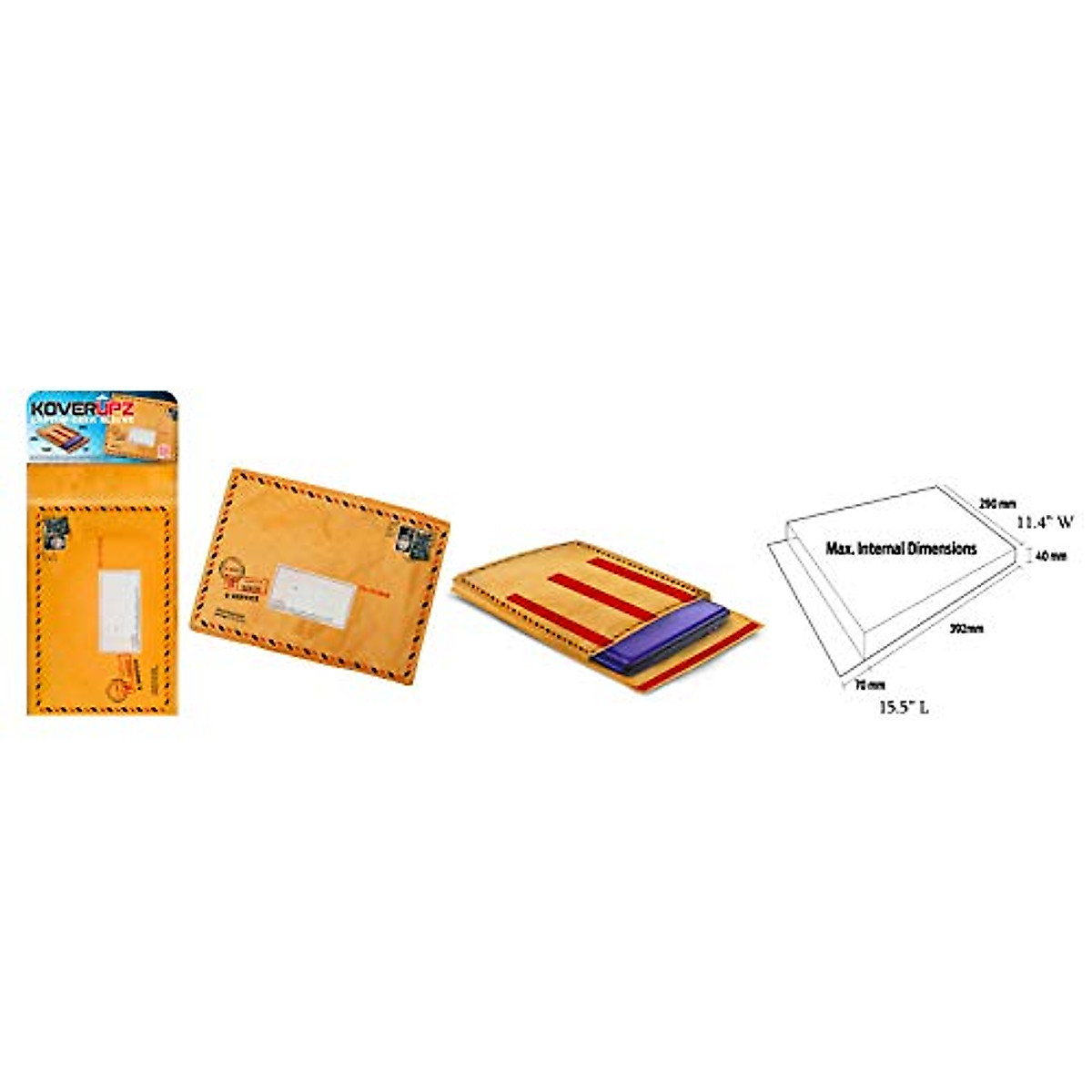 KOVERUPZ Adjustable Express Envelope Laptop Sleeve Laptop Sleeve fits 8"-17" laptops with Our Expandable Closure Disguise, Store and Protect Your Electronics!