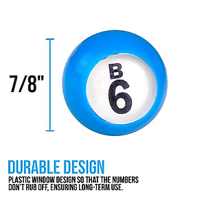 Regal Bingo Professional Bingo Game Set with 11" Wheel Cage, 75 Bingo Balls, Master Board, 18 Bingo Cards & 25 Jumbo Reusable Cards, and Colorful Chips - Bingo Games for Adults Large Group - Red