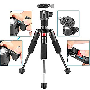 Neewer Portable Desktop Mini Tripod - Aluminum Alloy 20 inches/ 50 Centimeters with 360 Degree Ball Head, 1/4 inch Quick Shoe Plate for DSLR Camera Video Camcorder, Load up to 11 pounds/5 kilograms