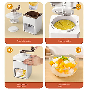 BOTTICASA Shaved Ice Machine Snow Cone Machine Portable Ice Crusher Manual Shaved Ice Machine For Home With Free Ice Cube Trays - BPA Free