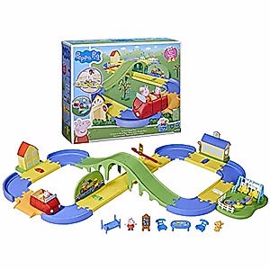 Peppa Pig All Around Peppa’s Town Playset with Car Track, Preschool Toys, Toys for 3 Year Old Girls and Boys and Up