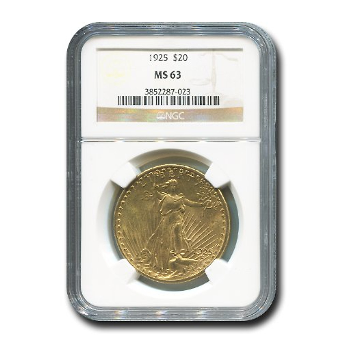 1925 No Mint Mark Saint Gaudens Twenty Dollar NGC MS-63