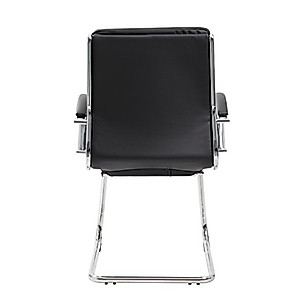 Boss Office Products Executive Mid Back CaressoftPlus Chair with Metal Chrome Finish in Black