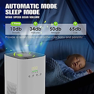 petnf 2021 Air Purifier for Pet Dander Hair Odor and Home Allergies,Upgraded Wifi App Remote Control,Mute Air Cleaner Odor Eliminators in Bedroom Living Room,Anti-tilt,42W Low Power,400CADR,560-1200ft²