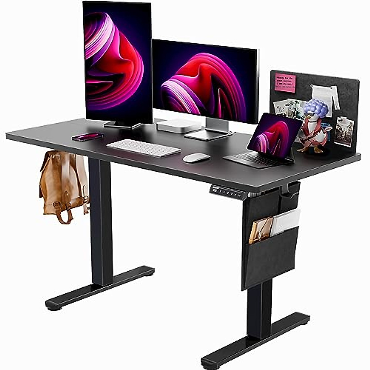 ErGear Adjustable Height Electric Standing Desk with Storage Bag Dual Monitor Wall Mount for 17 to 32 Inch