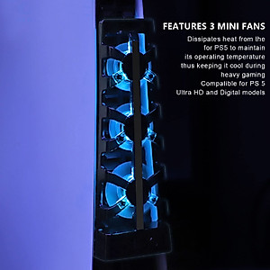 Cooling Fans, Game Console USB Cooling Fan,Professional Heat Dissipation 3 Mini Fans USB Powered Automatic, Game Console Turbo Cooler for