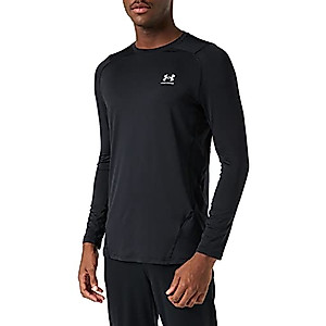 Under Armour Men's Armour HeatGear Fitted Long-Sleeve T-Shirt , Black (001)/White , XX-Large