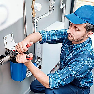 SimPure Whole House Water Filter Housing (DB10P), 10" x 4.5" Sediment Carbon Cartridge Universal Housing, Pre-Filtration System for Well and City Water, 1" NPT Port, Pressure Release