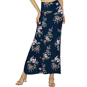 noflik Womens Maxi Skirts (Flower, S)