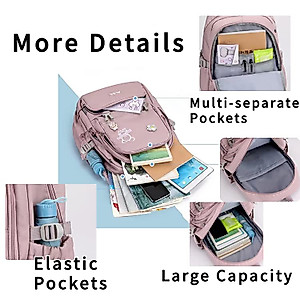 AONUOWE Kawaii Backpack for Girls and Boys Aesthetic Back to School Lovely Accessories Cute Bag in 5 Colors (Purple)