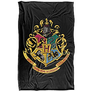 Harry Potter Hogwarts Crest Black Silky Touch Super Soft Throw Blanket 36" x 58",Hogwarts Crest