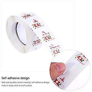 500 Sheets Christmas Snowman Self- Adhesive Stickers Sealing Stickers Roll Christmas Decorations