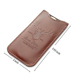 Stainless Steel Cigar Cutter Guillotine with Leather Pouch,Double Blade for a Precise Perfect Cut(Bronze Deer)