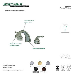 Kingston Brass KB365 Magellan Roman Tub Faucet, Oil Rubbed Bronze,8-Inch Adjustable Center , Oil-Rubbed Bronze