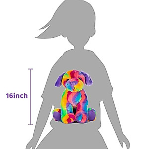 MUOVE Dog Stuffed Animals, Rainbow Puppy Stuffed Animal Dog Toy, Cute Colorful Dog Plush Toy for Kids, Stuffed Animal Dog Toy for Girl and Boy